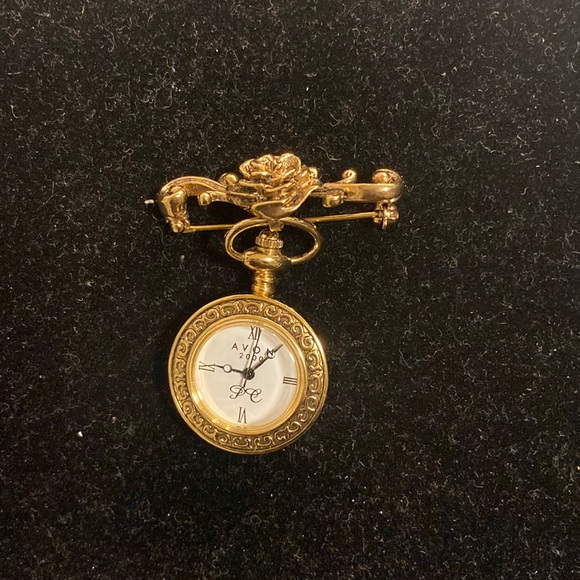 Avon | Jewelry | Vintage Avon Gold Rose Watch Brooch Pin | Poshmark